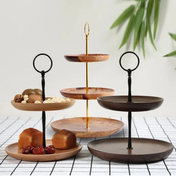 Wood Tray Creative Two Or Three Layers Solid Wood Dessert Tray Cake ...