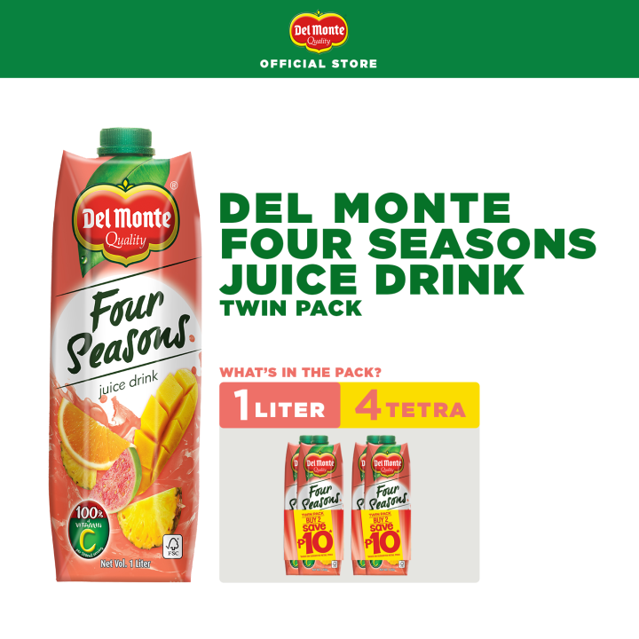 DEL MONTE Four Seasons Juice Drink for Refreshing Fruity Goodness - 1L ...