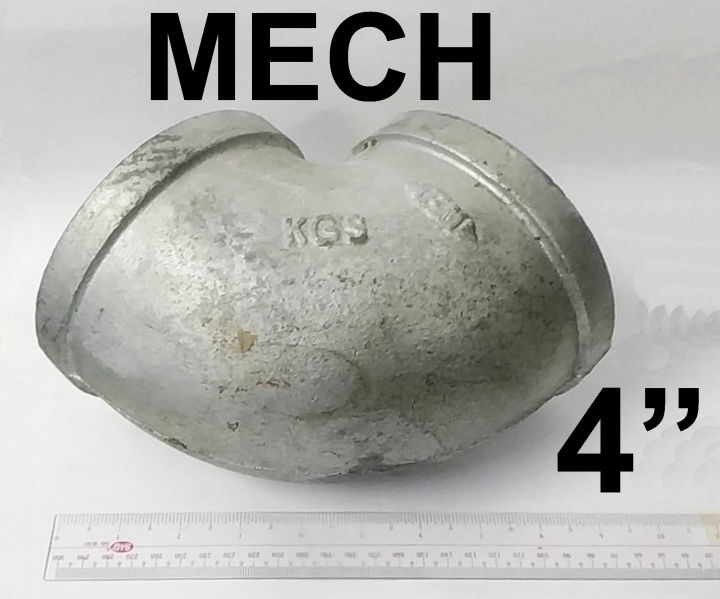 MECH GI ELBOW 4" X 90° THREADED WITH UL AND SA MARKING SCH40 STANDARD ...