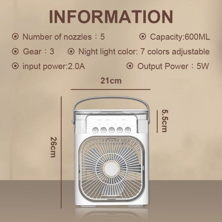 Fan Mini Air Conditioner Cooling for Table Humidifier Air Purifier ...