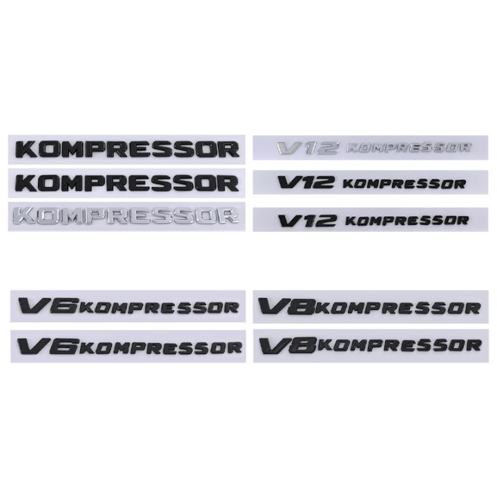 New V6 V8 V12 KOMPRESSOR logo Letter emblem for Mercedes Benz Rear ...