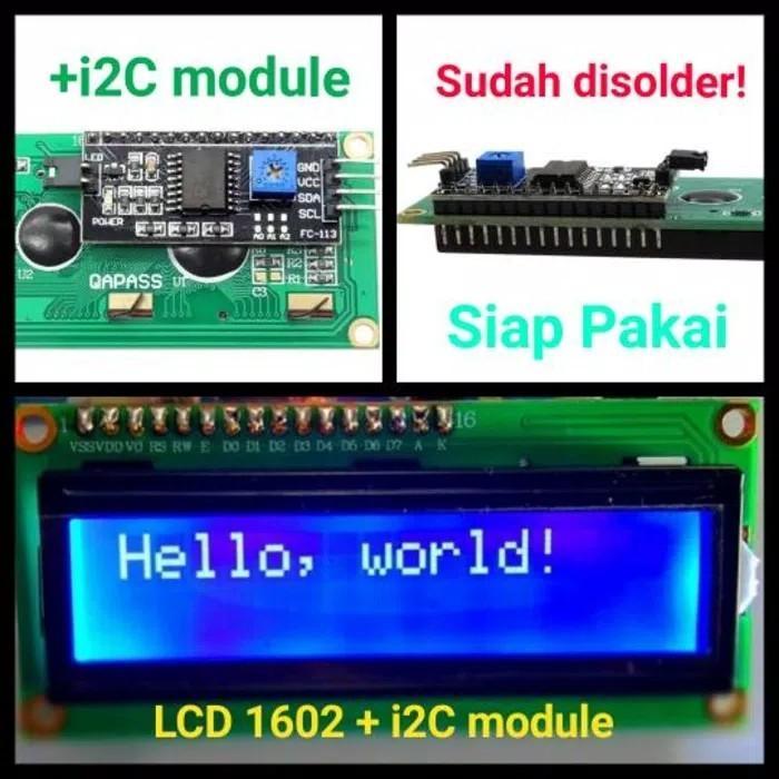 LCD 1602 Blue with Module I2C IIC serial fo Arduino | Lazada Indonesia
