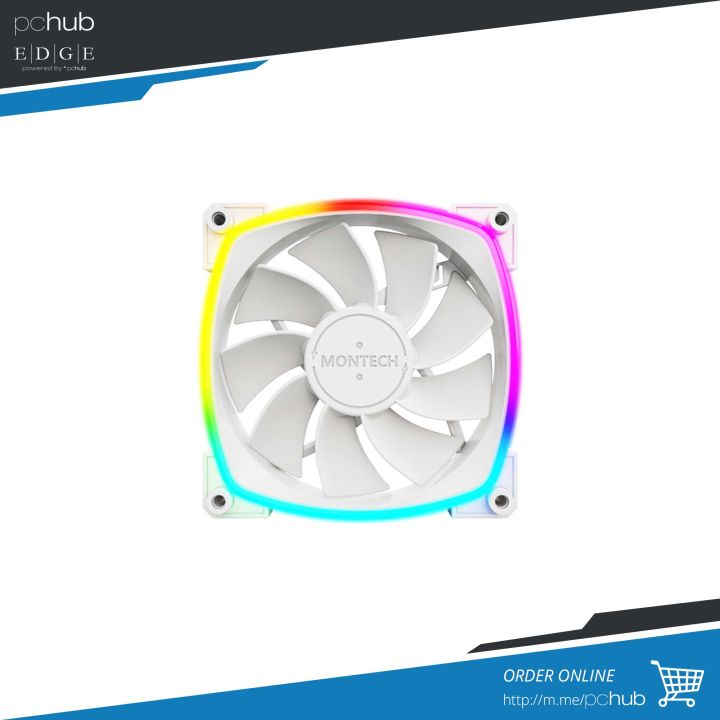 PChub | Montech RX120 PWM aRGB reverse, white, 1 pack, 120mm, aux fan ...