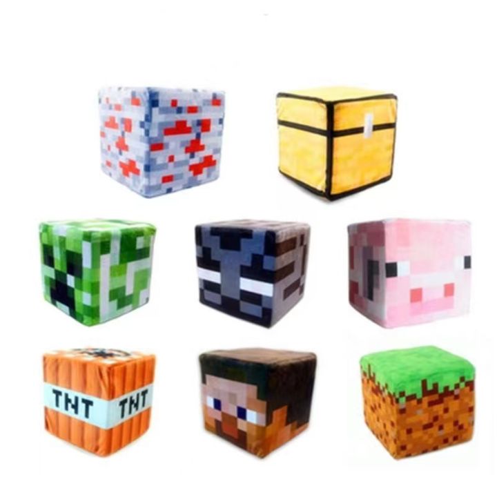 Soft Plush Pillow Minecraft Turf Cube TNT Cartoon Figure Perfect As ...