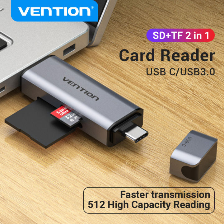Vention Card Reader USB Memory SD Card Reader Type C USB 3.0 to SD TF ...