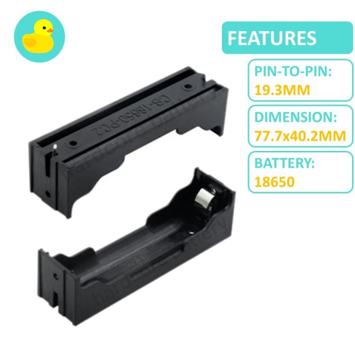 18650 Single Cell One Slot Battery Holder With PCB Through Hole Pin ...