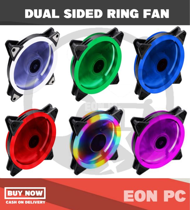 12cm/120mm CPU Fan Case Chassis Cooling Ring DUALSIDED LED Fan Molex ...