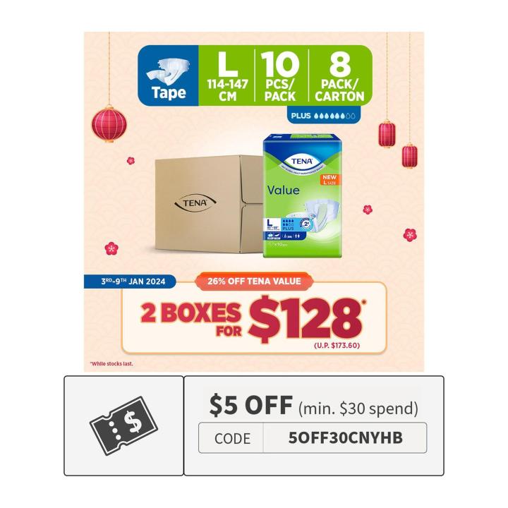 TENA Value Unisex Adult Diapers L - Case | Lazada Singapore