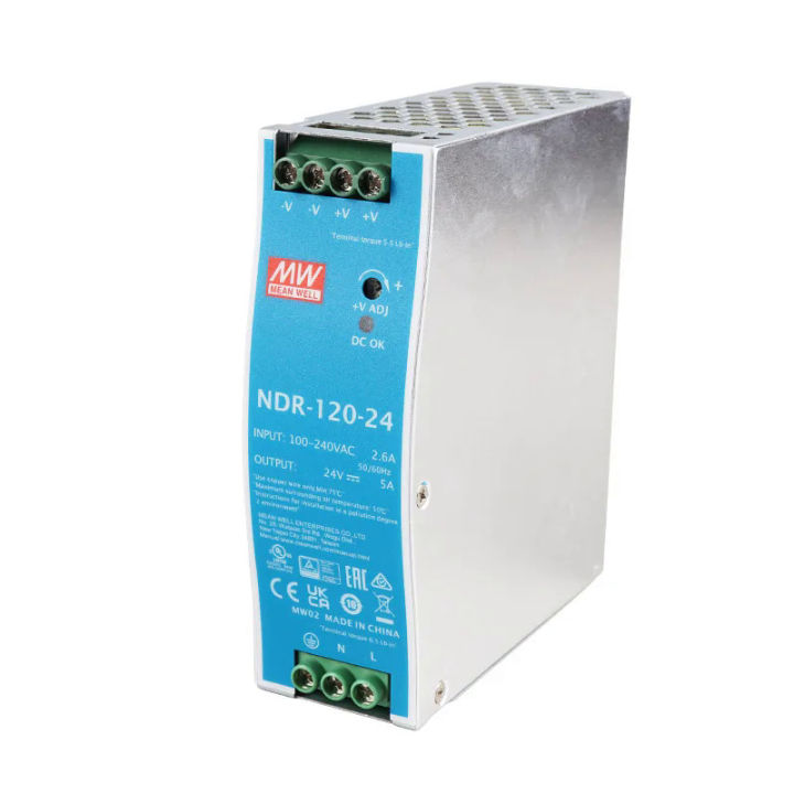Mean Well NDR-120-24 120W 24V 5A Din Rail Switching Power Supply สำหรับระบบอัตโนมัติ | Lazada.co.th