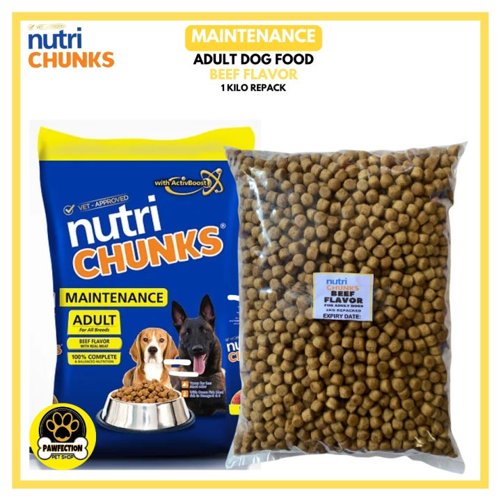 Nutri Chunks BEEF FLAVOR (For Adult) 1 KG Repacked~ YELLOW | Lazada PH