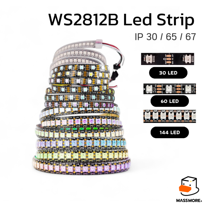 WS2812 WS2812B Neopixel หลอดแอลอีดี Led Strip RGB 5050SMD 60Pixels/m ...
