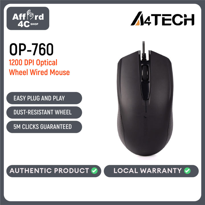 A4Tech OP-760 Optical USB Mouse (Black) | Lazada PH
