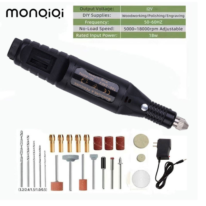 12V DC Mini Electric Drill Set Mini Electric Grinder Power Tools for ...