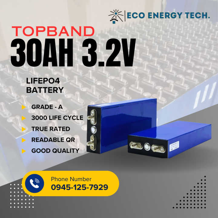 ECO ENERGY TECH - Prismatic Lifepo4 Battery TOPBAND 30AH 3.2V ...