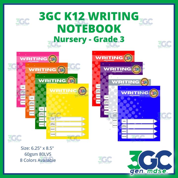 3GC K-12 Writing Notebook BIGGER SIZE (6.25"x8.5") | Lazada PH