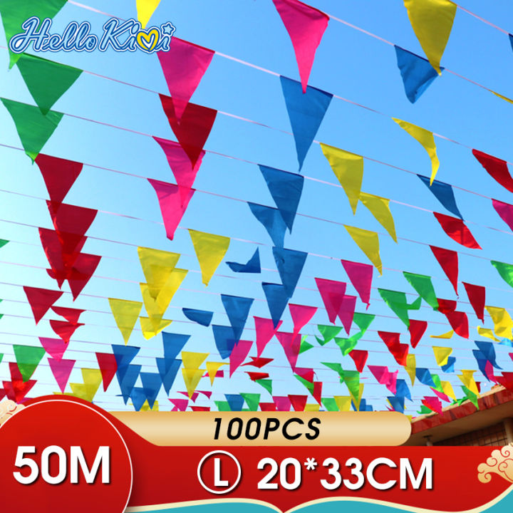 HelloKimi Colorful Flag Pennants Multi-color Rainbow Pennant Banner ...