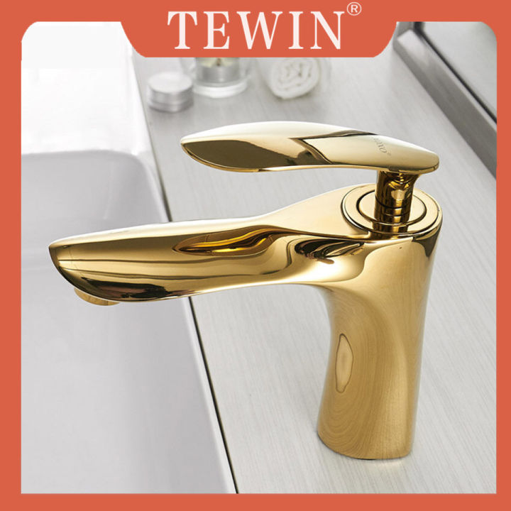 TEWIN Basin Faucets Hot and Cold Bathroom Faucet Basin Mixer Tap Chrome ...