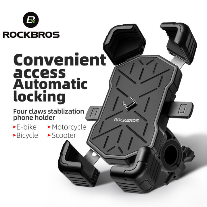 ROCKBROS Shockproof Cycling Phone Holder 360° Adjustable MTB Phone Mount Anti-vibration Anti ...