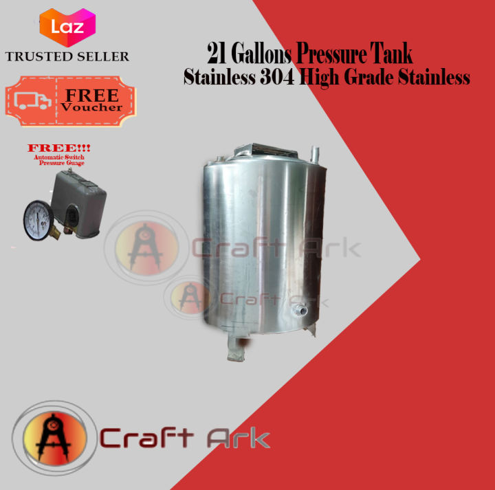 Stainless Pressure Tank 21 Gallons With FREE Automatic Switch and Gauge ...