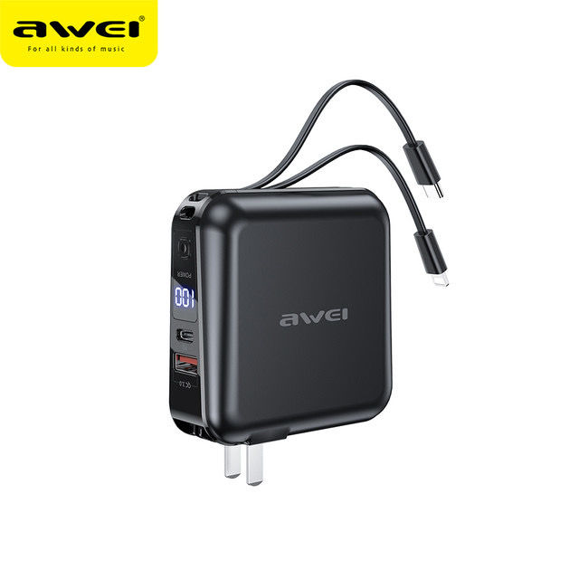 Awei P48K 15000mAh Powerank Wall Power Adapter PD18W Fast Charge with ...