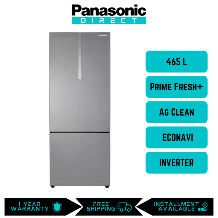 Panasonic NR-BX471CPSM 2-Door Bottom Freezer Refrigerator Steel Door ...