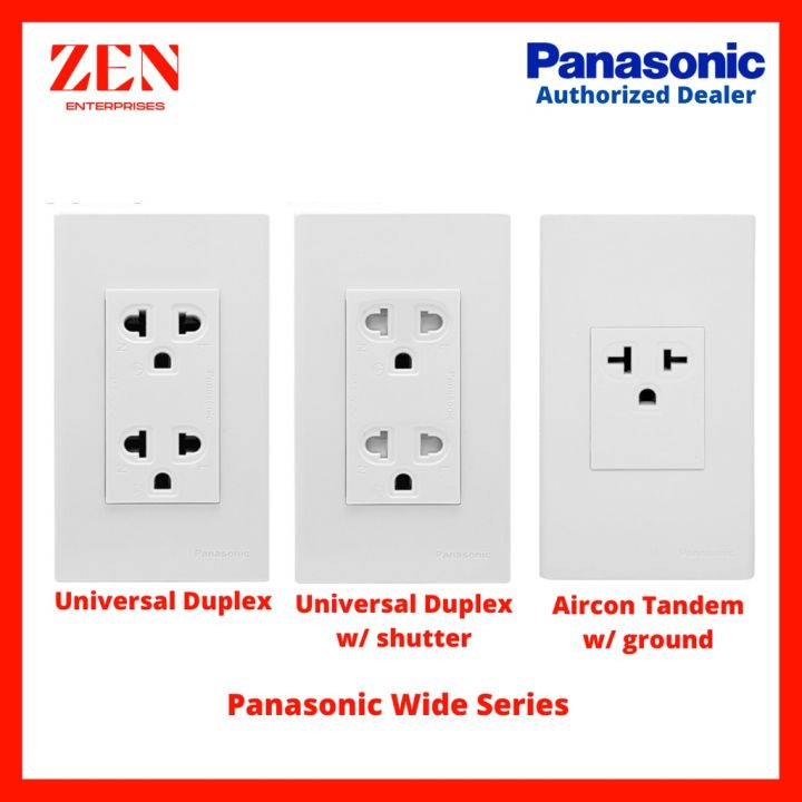 Panasonic Wide Series Duplex Outlets & Aircon Tandem Outlet w/ Ground ...
