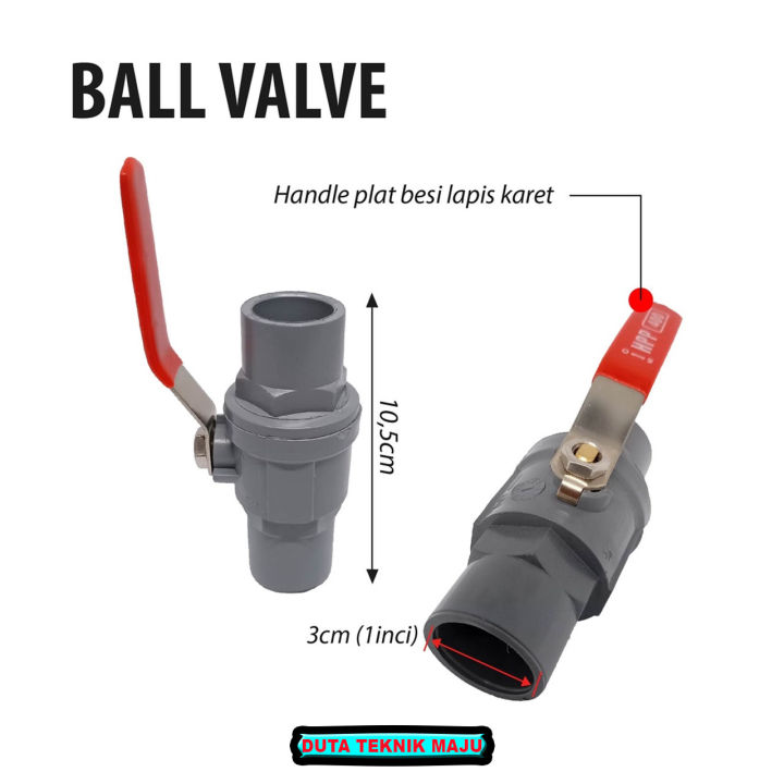 Ball Valve Handle Besi PVC 1 inch Gagang Besi / Stop Kran Bal Valep 1 inch Gagang Stainless ...