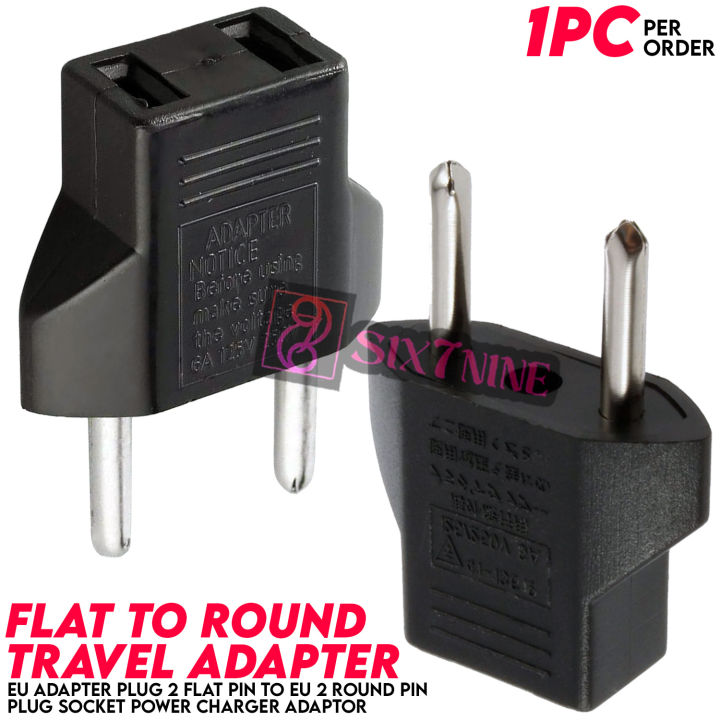 SSN EU Adapter Plug 2 Flat Pin To EU 2 Round Pin Plug Socket Power ...