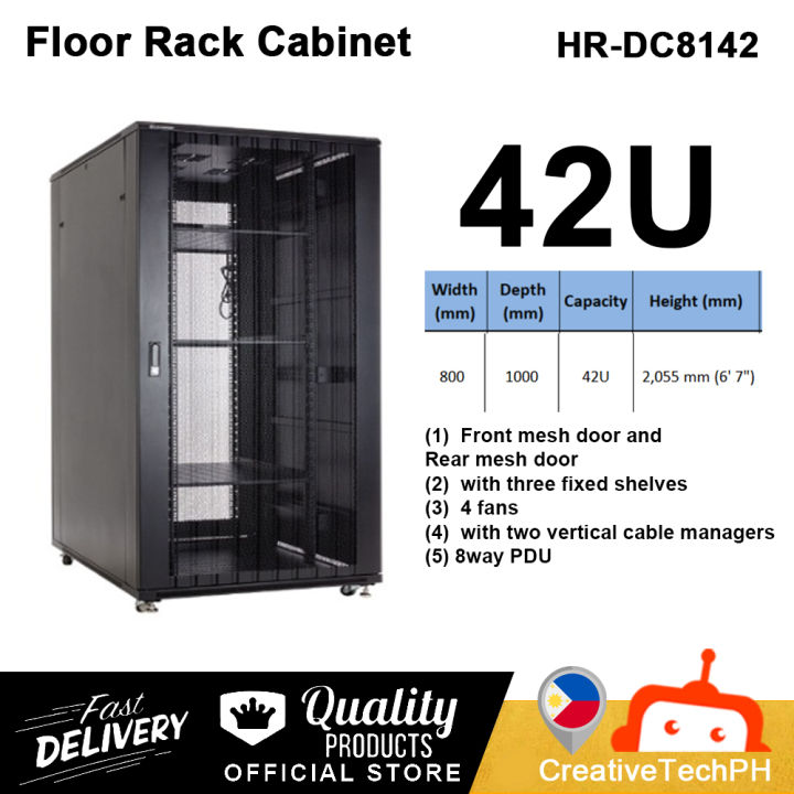 42U Hard Rack HR-DC8142 Floor Rack Cabinet (Unassembled) Data Server Rack | Lazada PH