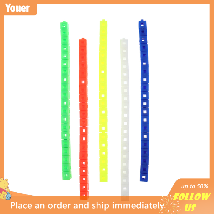 【Youer】 100Pcs Mathematics Linking Cubes Interlocking Counting Blocks ...