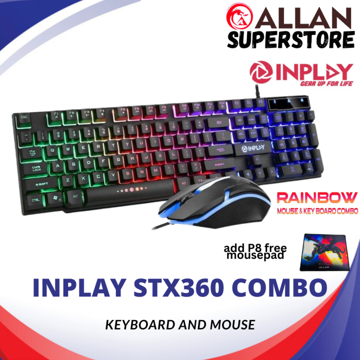Allan KM180 INPLAY STX200 | INPLAY STX360 Rainbow Backlit LED Gaming ...