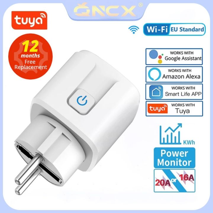 Plug WiFi 16A/20A With Monitor Timing Function Tuya APP Control Work ...