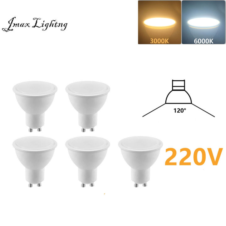 Jmax 6Pcs LED Bulb Lamp Cup Light GU10 AC 220V 3W 5W 7W High Brightness COB Spotlight With 120 ...