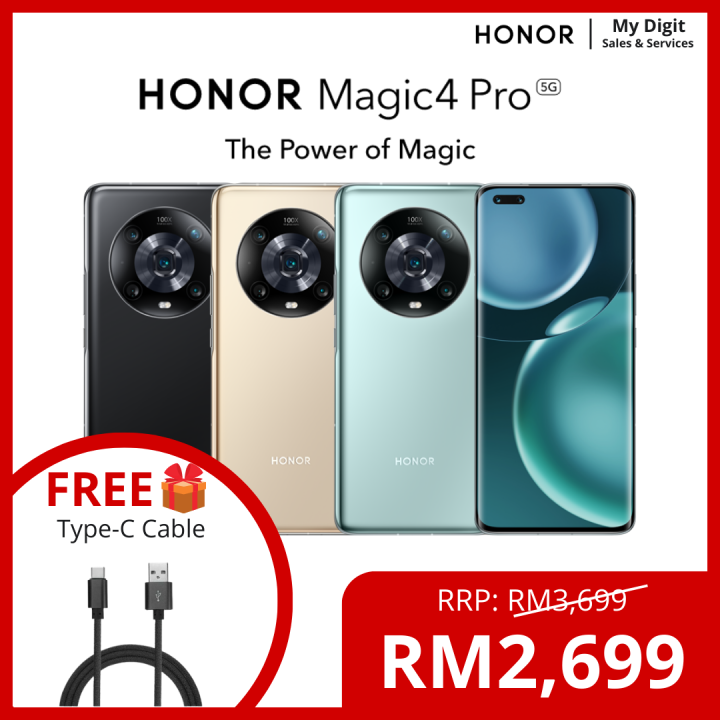 [Ready Stock] Honor Magic 4 Pro | 5G | 8GB+256GB | 6.81" OLED Display | HONOR 100W SuperCharge ...