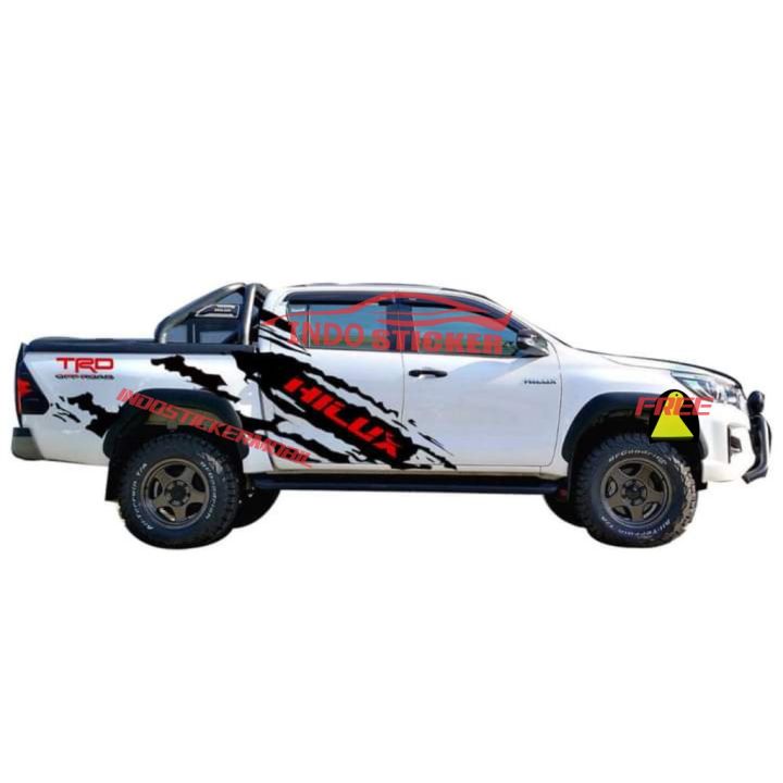 CUTTING STICKER STIKER MOBIL HILUX STRIPING STIKER TOYOTA HILUX SIDE ...