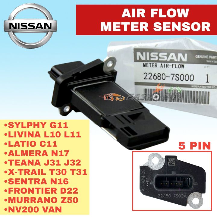 ORIGINAL NISSAN AIR FLOW METER SENSOR (5PIN) 22680-7S000 NISSAN SENTRA ...