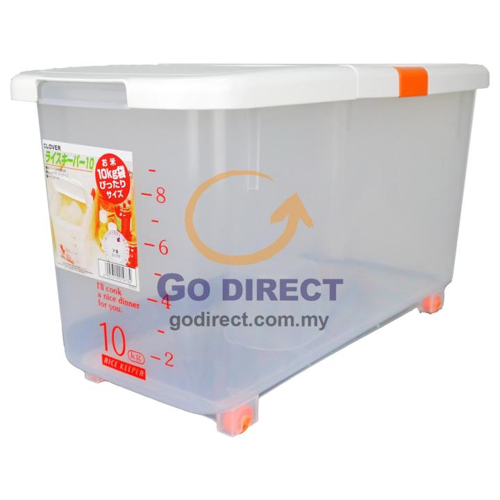 CLOVER 10KG Rice Keeper 10 Best Seller Rice Box Rice Stocker Half Open ...