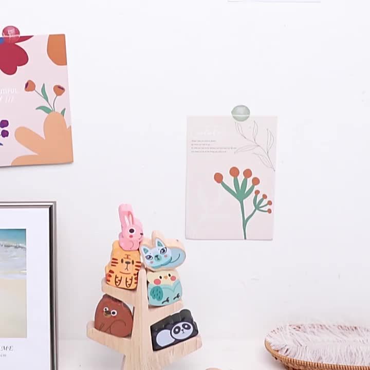 Small Tree Animal Jenga Building Blocks Children's Wooden Toy ...