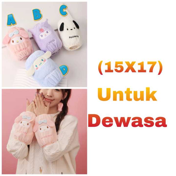 DEKER ATAU MANSET TANGAN DEWASA BULU MODEL TELINGA ORI MELODY KUROMI ...