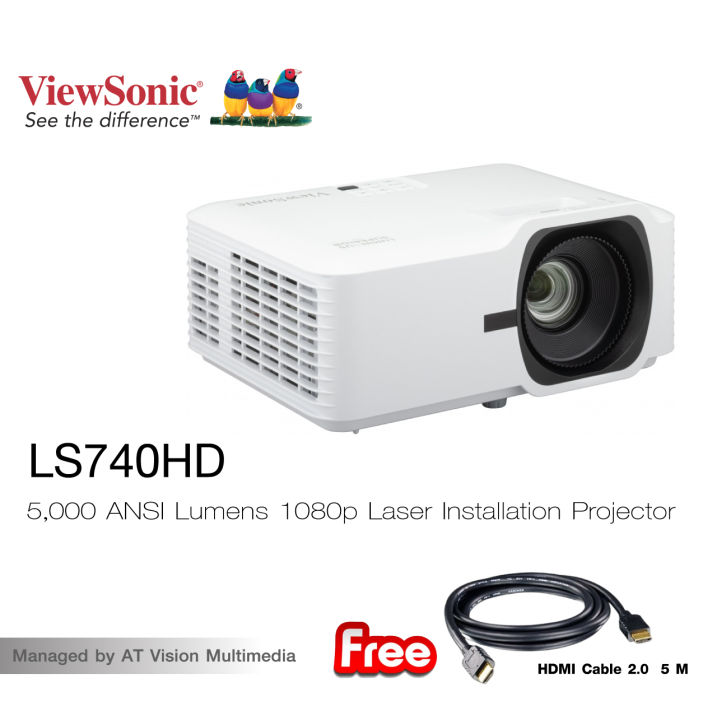 ViewSonic LS740HD 5000 Lumens Full HD 1080P Laser Projector with 1.3x ...