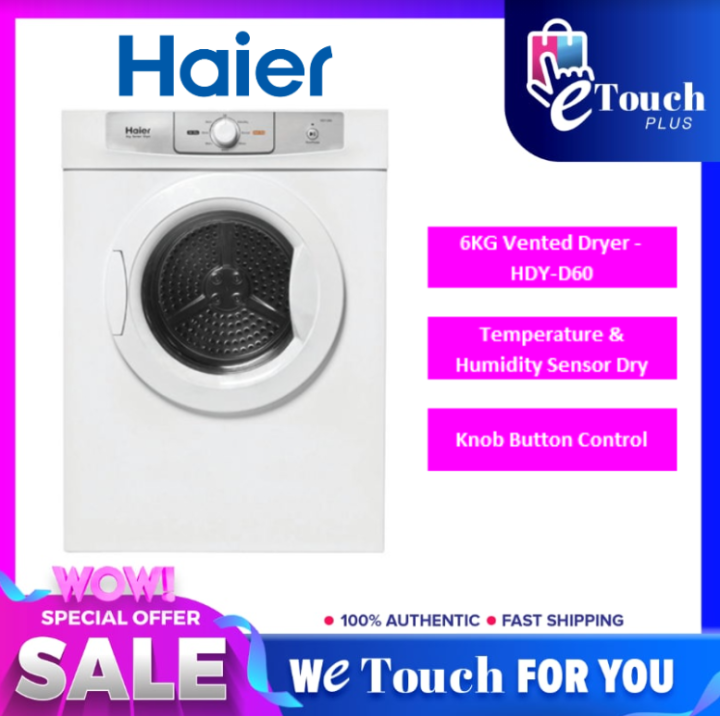 Haier 6kg Tumble Dryer with Vented Sensor Dry HDY-D60 mesin pengeing | Lazada