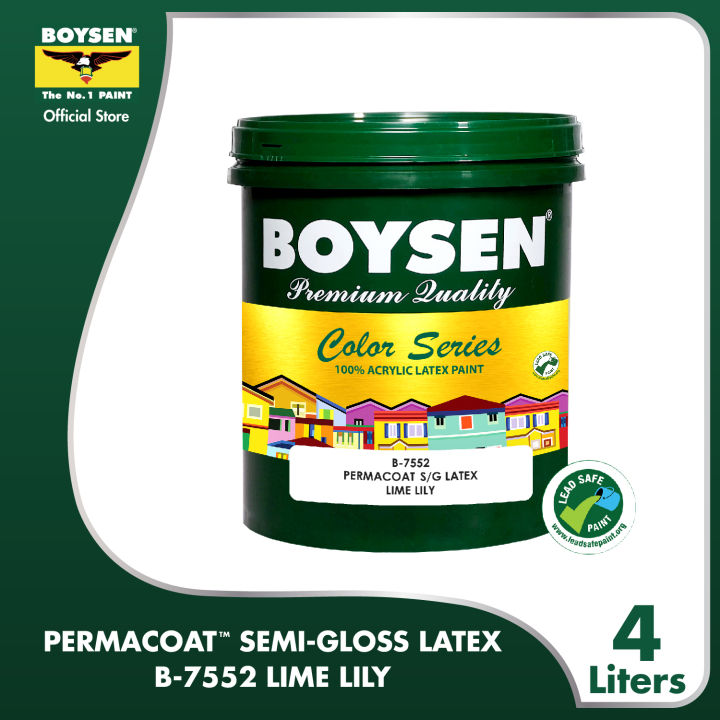BOYSEN Permacoat Semi-Gloss Latex Lime Lily B7552-4L | Lazada PH