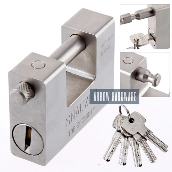 Super Large 90mm Gold Steel Burglar Padlock Security Safety Lock Anti ...