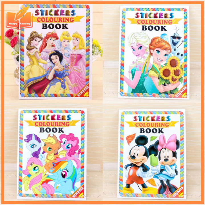 16 pages Princess Girls Coloring Sticker Book For kids Children ...
