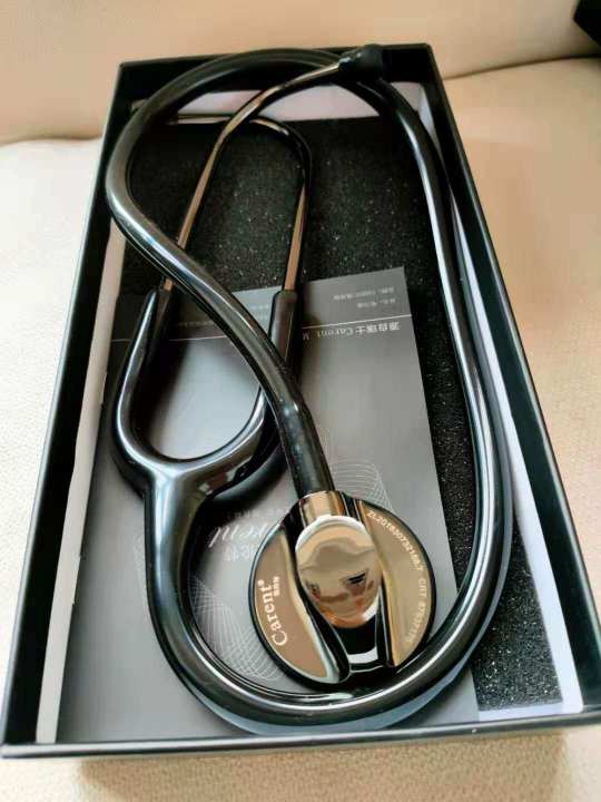 stethoscope double silver back stainless steel titanium black ...