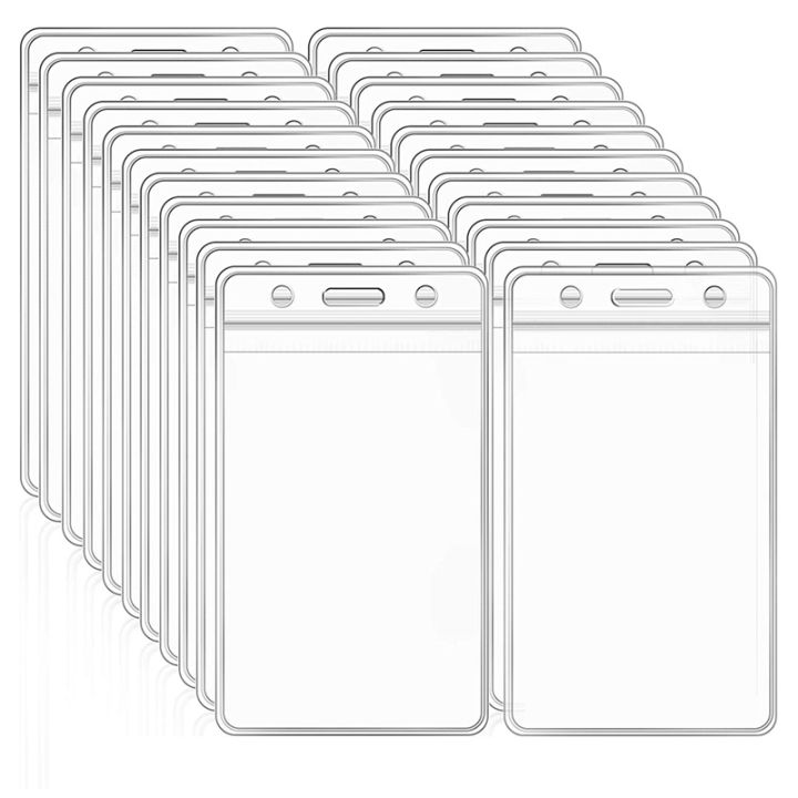 50Pcs ID Card Name Badge Holder Clear Plastic Name Badge ID Card ...