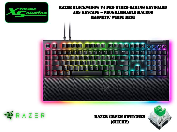 Razer Blackwidow V4 Pro Wired Gaming Keyboard - ABS Keycaps ...