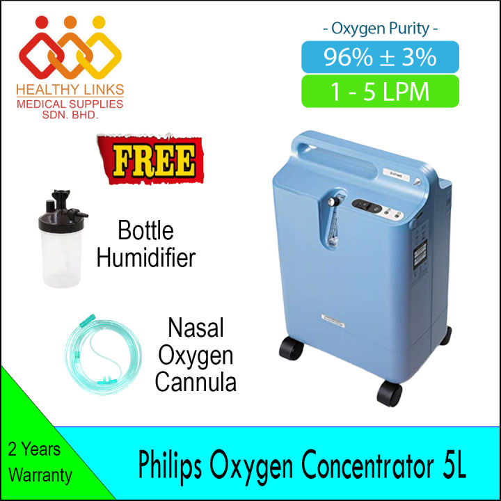 Philips Respironics Everflo Oxygen Concentrator 5L + Bottle Humidifier ...
