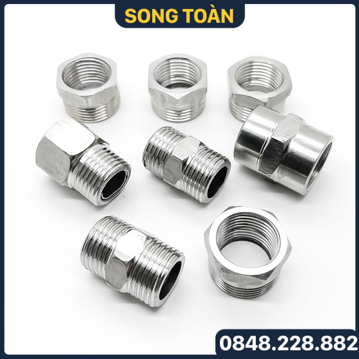 Đầu Nối Ren Inox, Nối Ren Trong Ngoài 1/2 21 & 3/4 27 Kép Lơ Cả Rá Măng Sông Nối Ren Dân Dụng ...