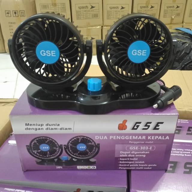 Kipas Angin Mobil Double Fan 12 volt / 24 volt | Lazada Indonesia
